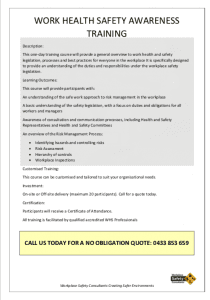 Training Pamphlets - Workplace Safety Consultants